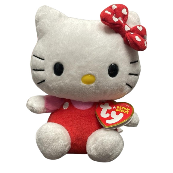 TY Beanie Baby - HELLO KITTY [Red Overalls & Heart Bow](6 inch) (Mint ...