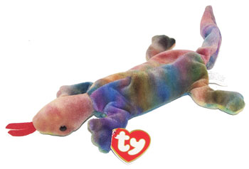 TY Beanie Baby - LIZZY the Lizard (Ty-Dyed Version) (3rd Gen Hang Tag ...