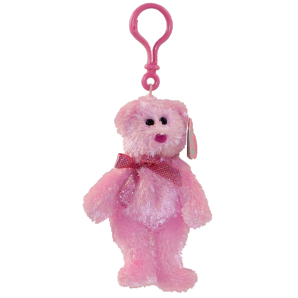 TY Pinkys - DAZZLER the Pink Bear (Plastic Key Clip) (5.5 inch) (Mint ...