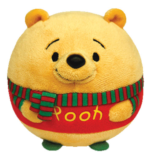 TY Beanie Ballz - WINNIE THE POOH (Christmas Holiday) (Regular Size - 5 ...