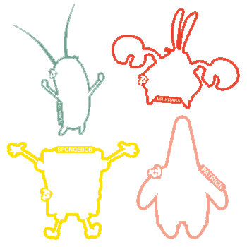 TY Beanie Bandz - Shaped Bands - SPONGEBOB Collection (12 pack - New ...