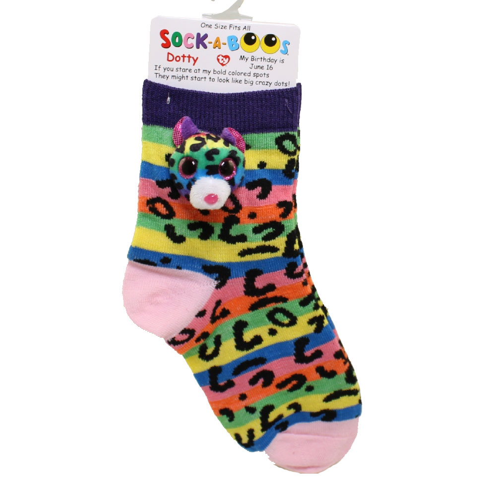 TY Fashion - Sock-A-Boos - DOTTY the Leopard (1 size fits all Socks ...