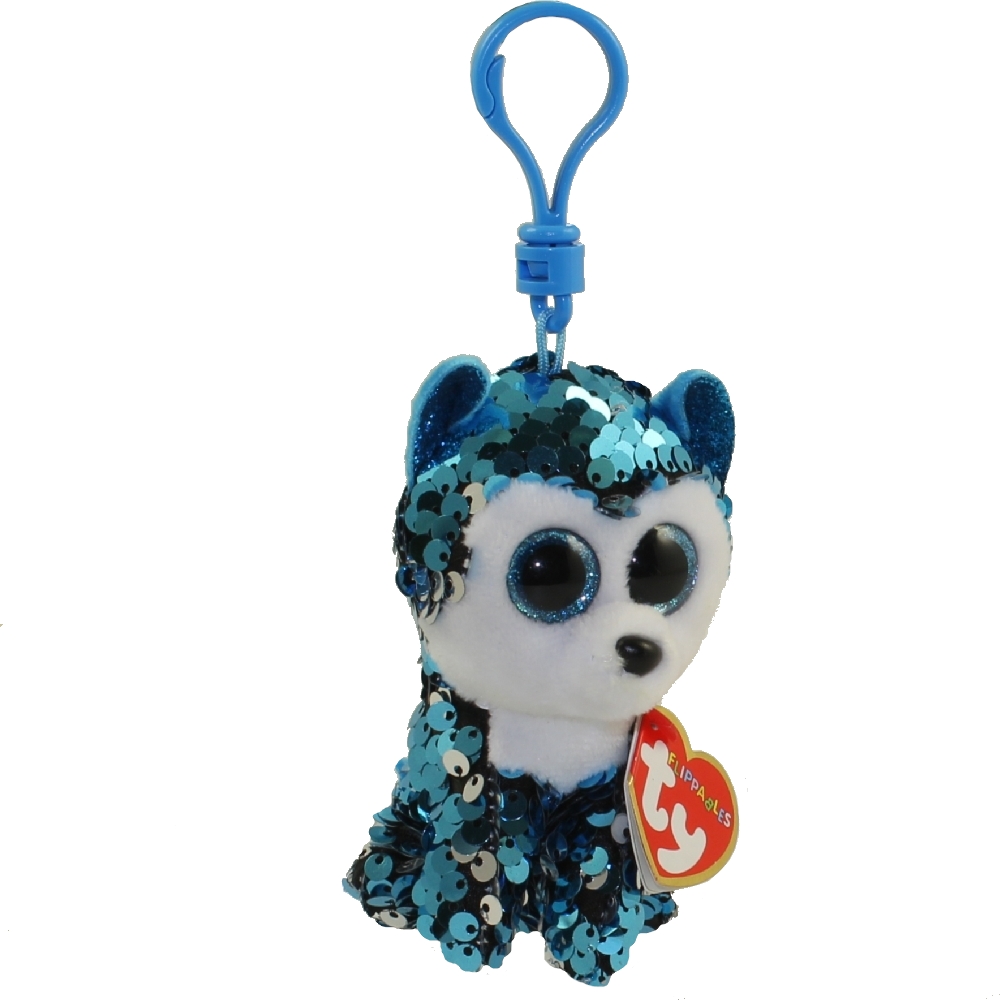 TY Flippables Sequin Plush - SLUSH the Husky (Plastic Key Clip - 3.5 ...