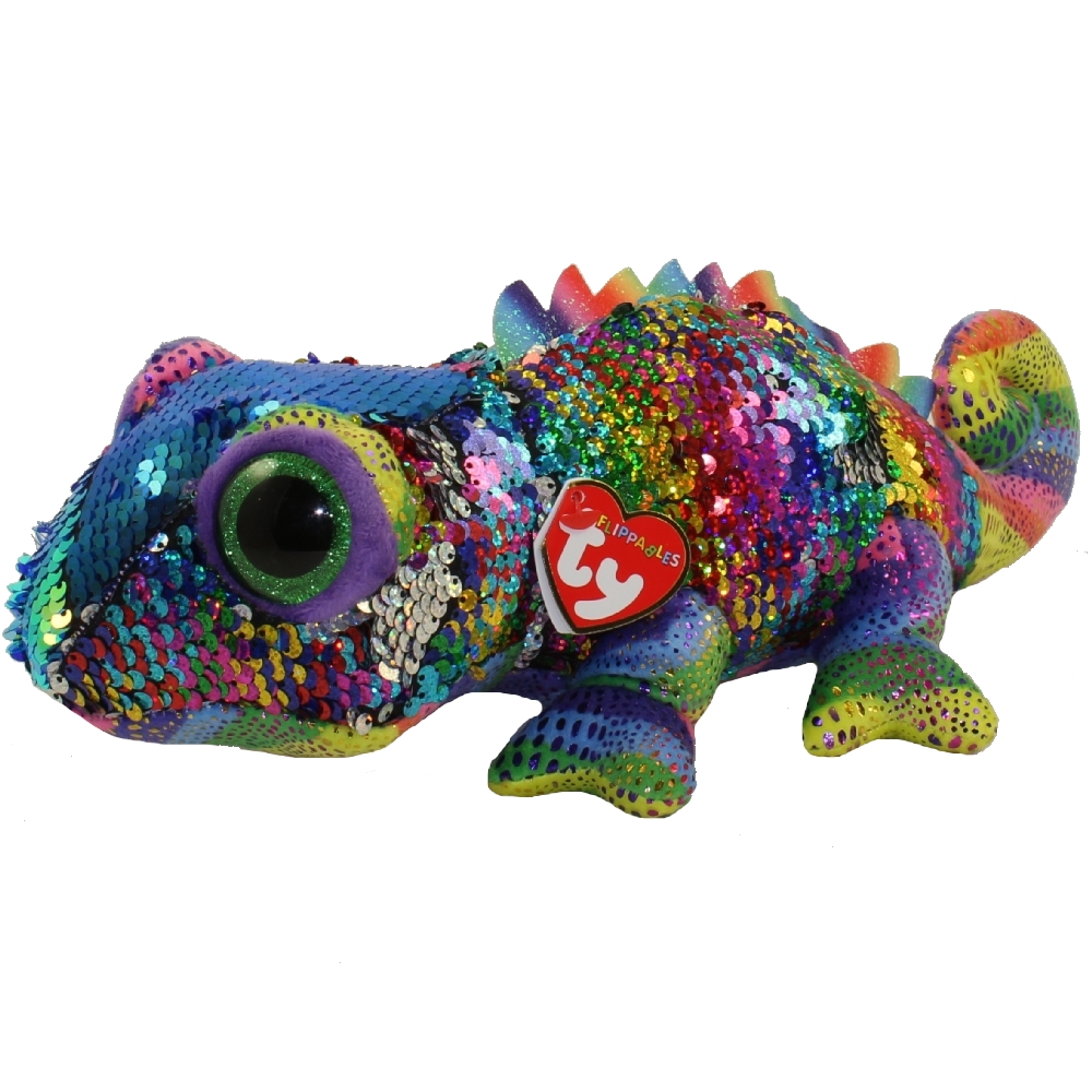 TY Flippables Sequin Plush - KARMA the Rainbow Chameleon (Medium Size ...