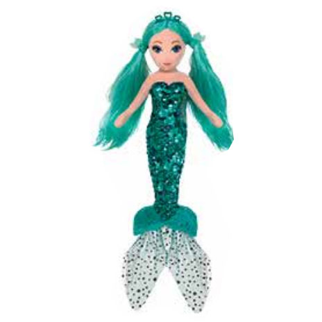 TY Sea Sequins Plush Mermaid - WAVERLY (Medium Size - 18 inch) (Mint ...
