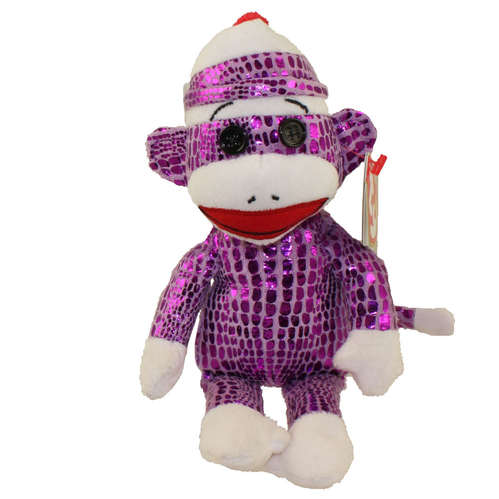 TY Beanie Baby - SOCK MONKEY (Sparkle Purple) (8.5 inch) (Mint ...