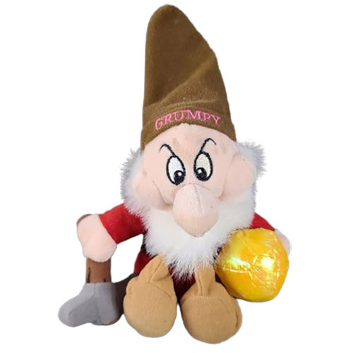 Disney Bean Bag Plush - GRUMPY W/ STONE & PICKAXE (Snow White & the Seven Dwarfs)(8 inch) (Mint ...