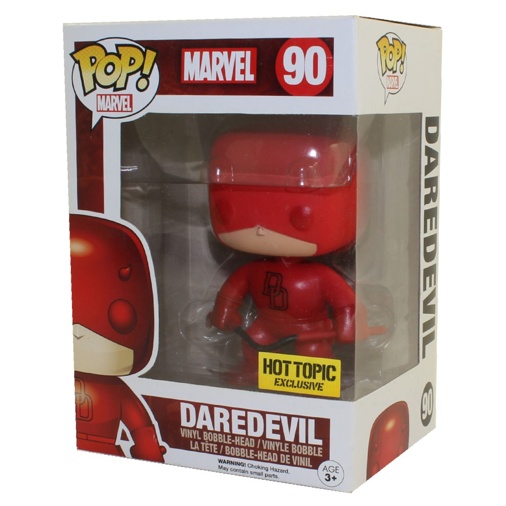 Funko POP! Marvel Vinyl Bobble-Head - DAREDEVIL (Red) #90 *Exclusive ...
