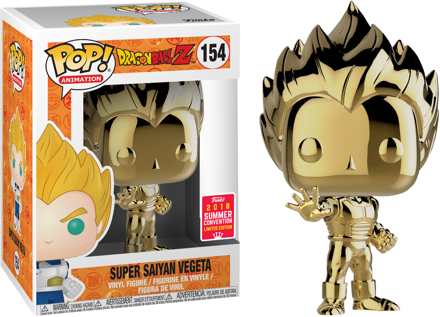 Funko POP! Vinyl Figure - Super Saiyan Vegeta (Gold Chrome) (Summer ...