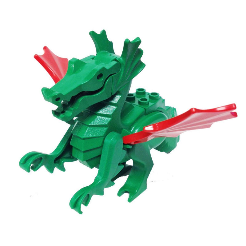 LEGO Animal Minifigure - GREEN DRAGON with Red Wings (Mint ...