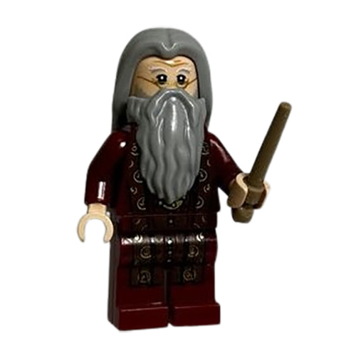 LEGO Minifigure - Harry Potter - ALBUS DUMBLEDORE w/ Wand (Dark Red ...