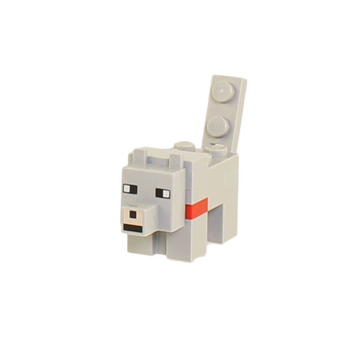 LEGO Minifigure - Minecraft - WOLF (Gray & Red) (Mint ...