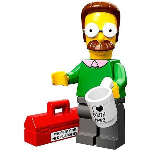 LEGO Minifigure - The Simpsons - NED FLANDERS with Coffee Mug & Toolbox ...