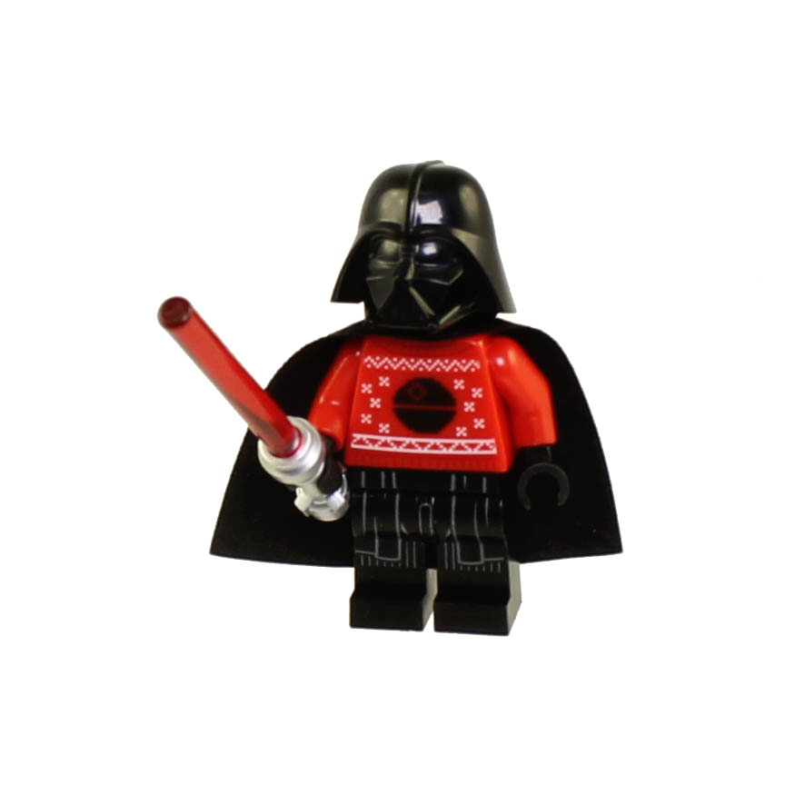 LEGO Minifigure - Star Wars - DARTH VADER (Red Christmas Sweater) w/ Lightsaber (Mint ...