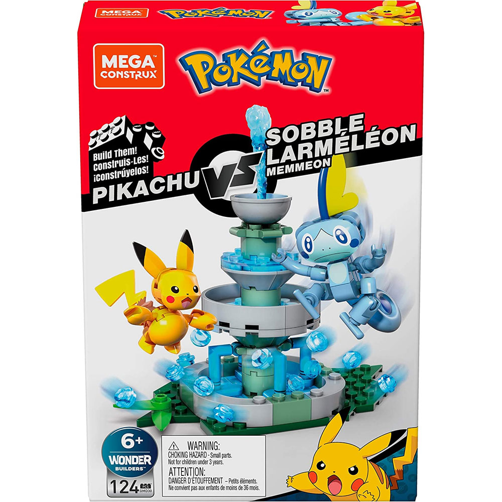 MEGA Construx - Pokemon Battle Set - PIKACHU vs. SOBBLE (124 Pieces ...