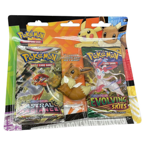 Pokemon Cards - Back 2 School Eraser Pack - EEVEE (2 Boosters & 1 ...
