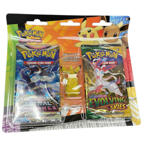 Pokemon Cards - Back 2 School Eraser Pack - PIKACHU (2 Boosters & 1 ...