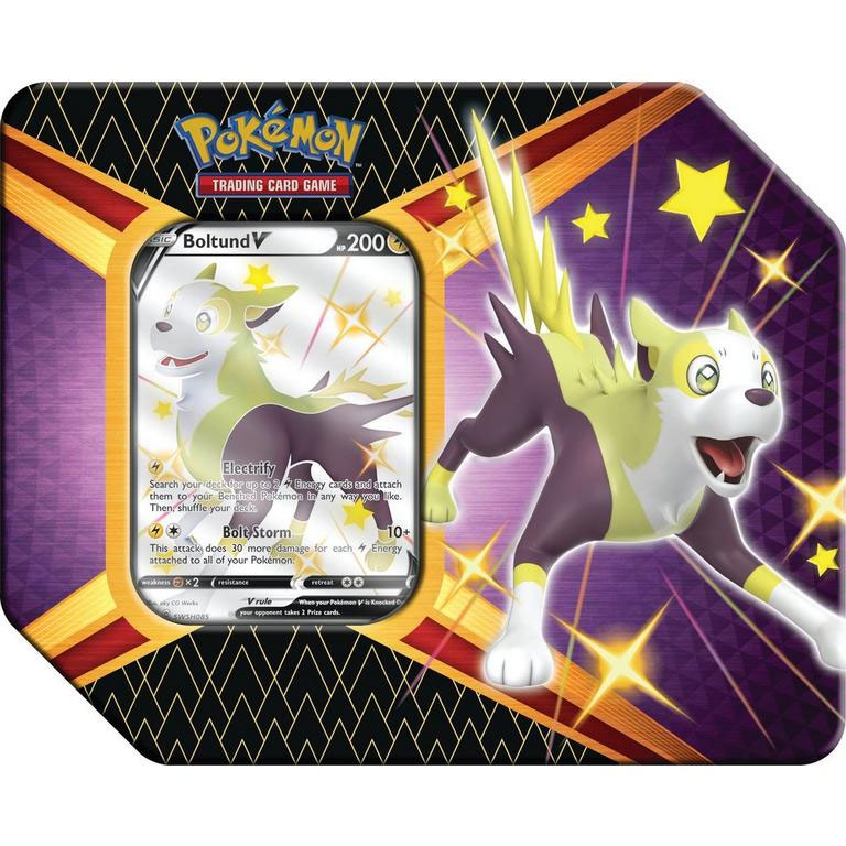Pokemon 2021 Shining Fates V Collectors Tin - BOLTUND V (6 Packs & 1 ...