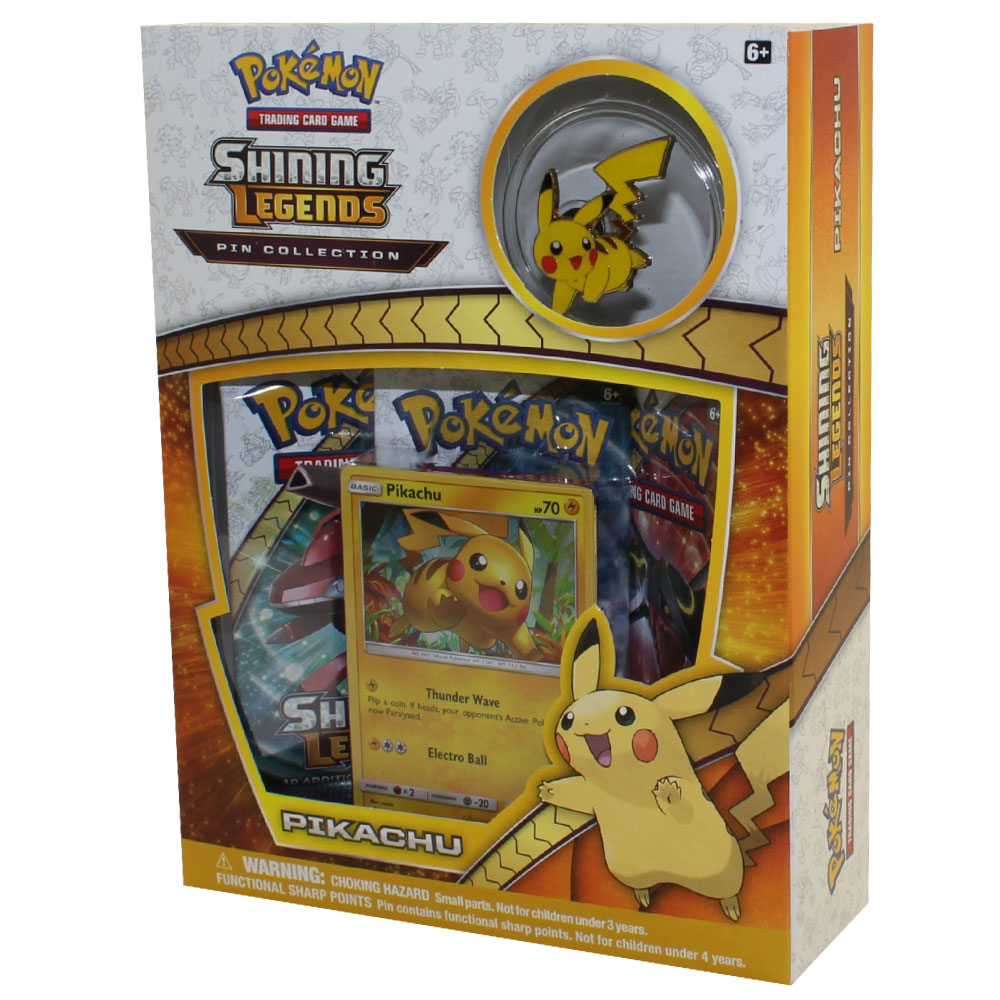 Pokemon Cards - Shining Legends Pin Box - PIKACHU (1 Foil, 1 Pin, 3 ...
