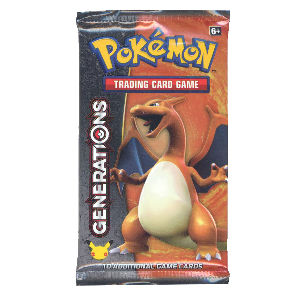 Pokemon Cards - Generations - Booster Pack (Charizard Cover Art - 10 ...