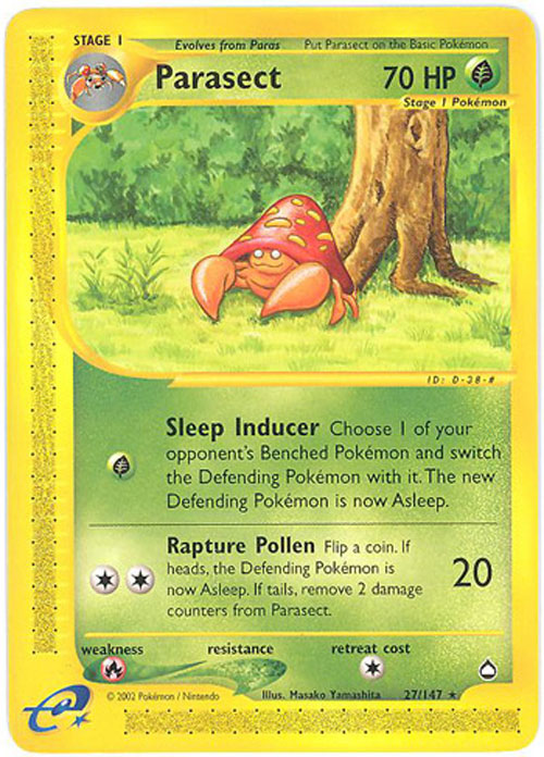 Pokemon Card - Aquapolis 27/147 - PARASECT (rare) (Mint ...