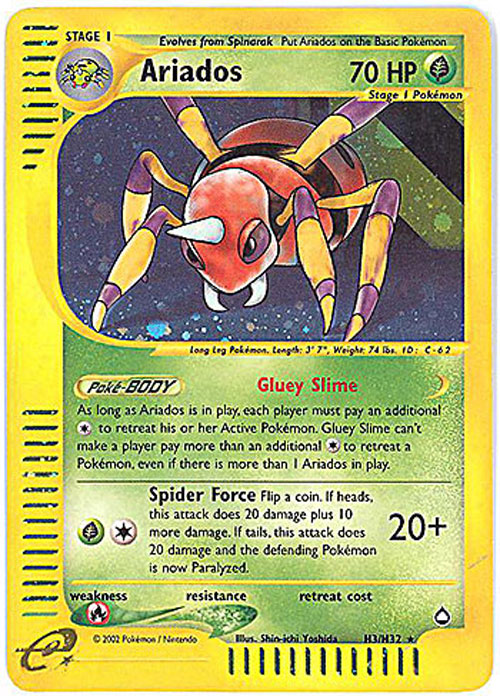Pokemon Card - Aquapolis H3/H32 - ARIADOS (holo-foil) (Mint ...
