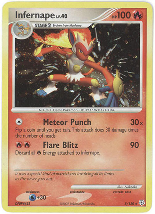 Pokemon Card - Diamond & Pearl 5/130 - INFERNAPE Lv.40 (holo-foil ...