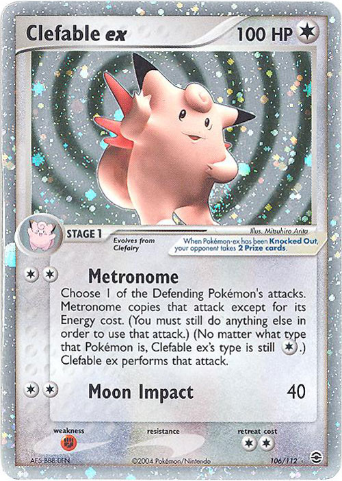 Pokemon Card - Fire Red & Leaf Green 106/112 - CLEFABLE EX (holo-foil ...