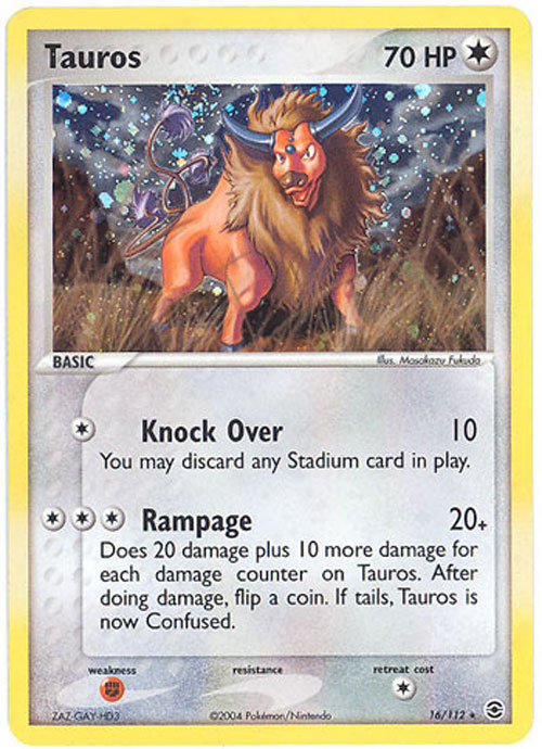 Tauros Pokemon Card
