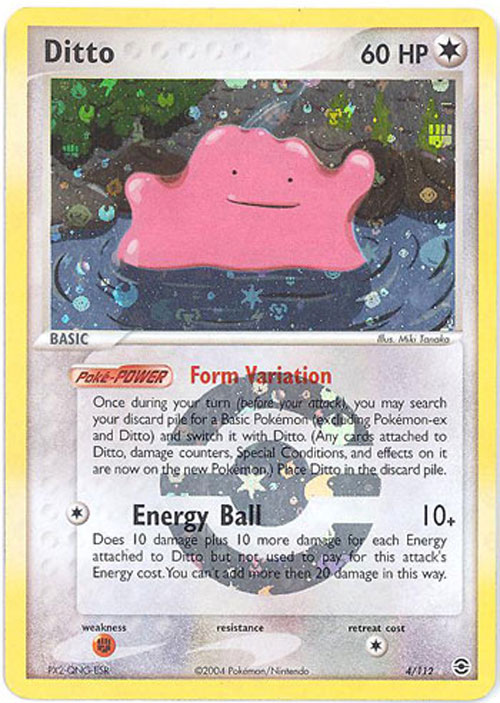 Pokemon Card - Fire Red & Leaf Green 4/112 - DITTO (reverse holo) (Mint ...