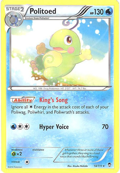 Pokemon Card - XY Furious Fists 18/111 - POLITOED (rare ...