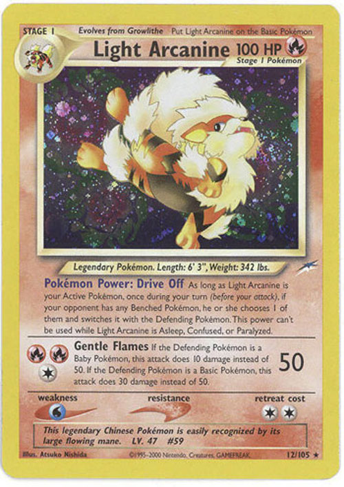 Pokemon Card - Neo Destiny 12/105 - LIGHT ARCANINE (holo-foil) (Mint ...