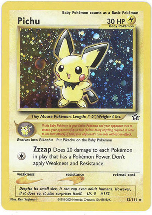 Pokemon Card - Neo Genesis 12/111 - PICHU (holo-foil) (Mint ...