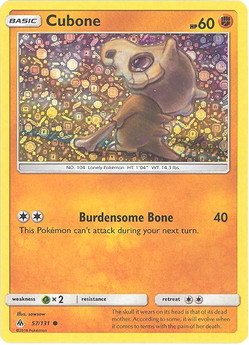 Pokemon Cubone Evolution Card