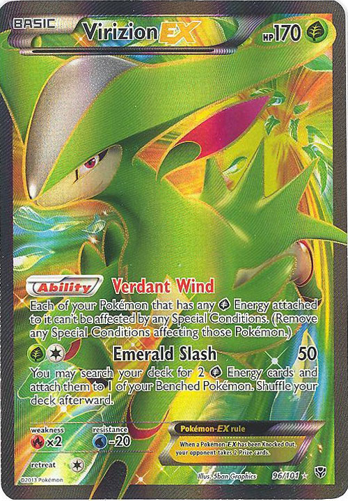 Pokemon Card - B&W: Plasma Blast 96/101 - VIRIZION EX (full art holo ...