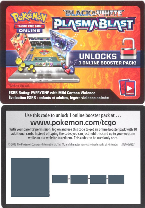 Pokemon Card - B&W: Plasma Blast CODE CARD (Mint): Sell2BBNovelties.com ...