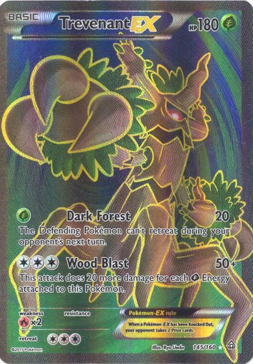 Pokemon Card - XY: Primal Clash 145/160 - TREVENANT EX (full art holo ...