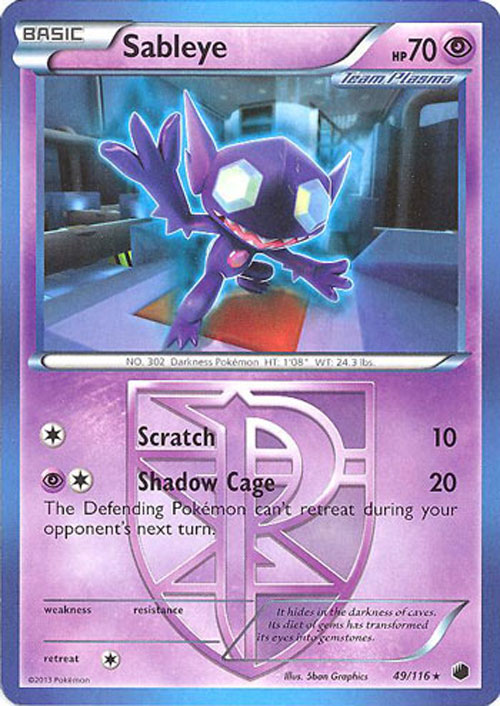 Pokemon Card - B&W: Plasma Freeze 49/116 - SABLEYE (rare) (Mint ...