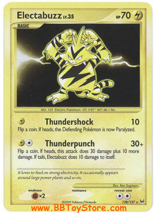 Pokemon Card - Platinum 128/127 - ELECTABUZZ Lv.35 (holo-foil) (Mint ...