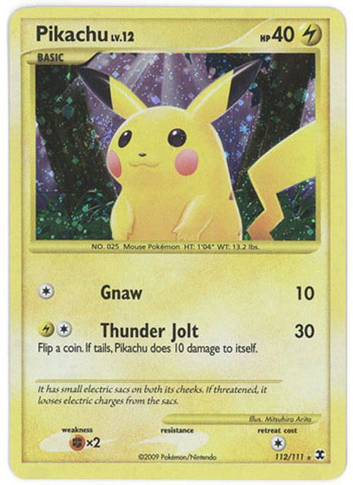 Pokemon Card - PL: Rising Rivals 112/111 - PIKACHU (holo-foil) (Mint ...