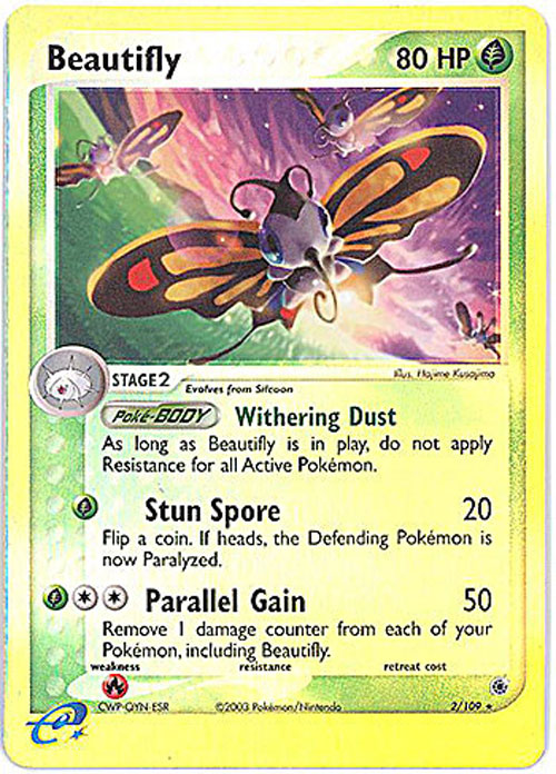 Pokemon Card - Ruby & Sapphire 2/109 - BEAUTIFLY (rare) (Mint ...