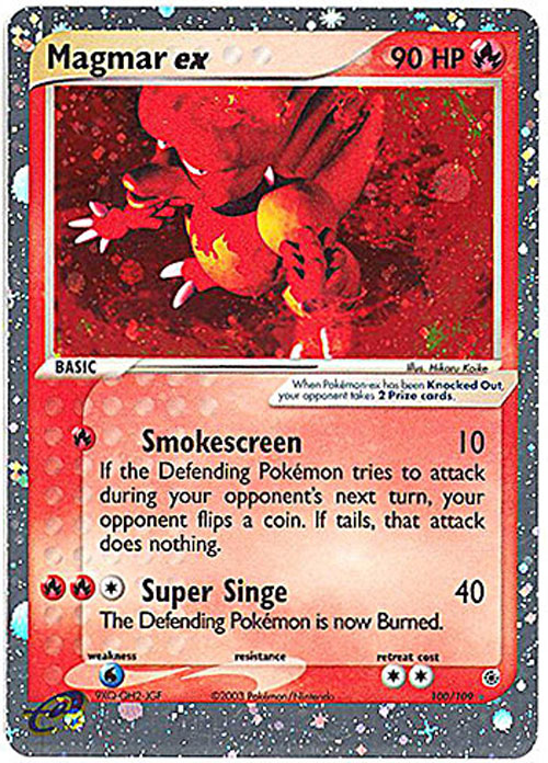Pokemon Card - Ruby & Sapphire 100/109 - MAGMAR EX (holo-foil) (Mint ...