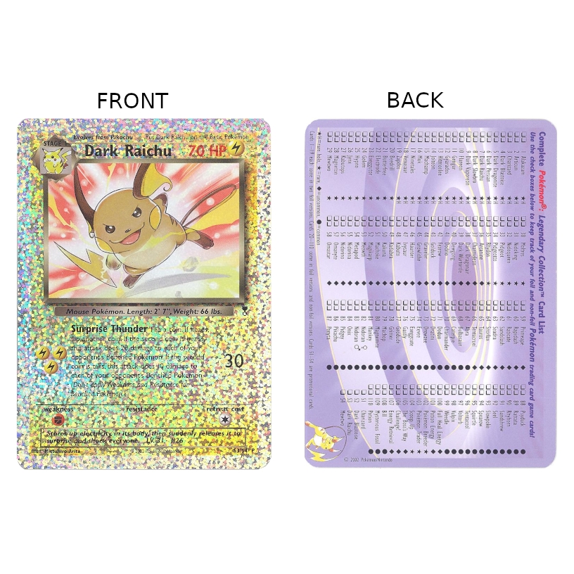 Pokemon Card - Legendary Collection S3/S4 - DARK RAICHU (Box Topper ...