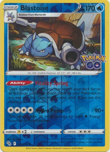 Pokemon Card - Pokemon GO 017/078 - BLASTOISE (REVERSE holo-foil) (Mint ...
