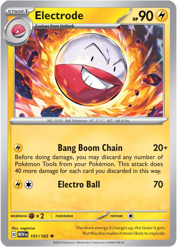 Pokemon Card - Scarlet & Violet 151 - 101/165 ELECTRODE (REVERSE holo-foil) (Mint ...