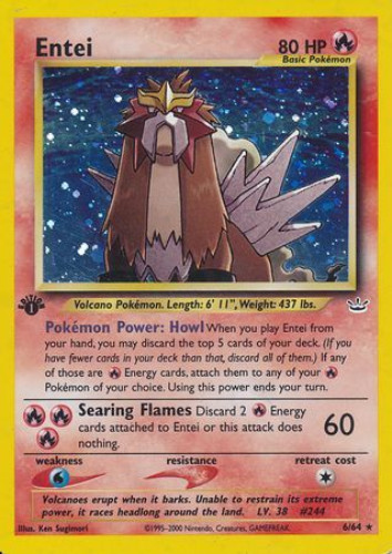 Pokemon Card - Neo Revelation 6/64 - ENTEI (holo-foil) *1st Edition ...