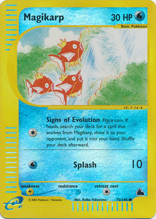 Pokemon Card - Skyridge 75/144 - MAGIKARP (reverse holo) (Mint ...