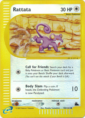 Pokemon Card - Skyridge 90/144 - RATTATA (reverse holo) (Mint ...