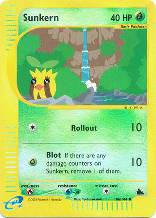 Pokemon Card - Skyridge 106/144 - SUNKERN (reverse holo) (Mint ...