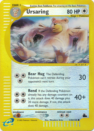 Pokemon Card - Skyridge 110/144 - URSARING (reverse holo) (Mint ...